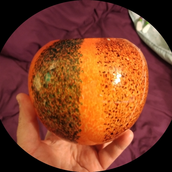Accents | Orange Round Glass Vase | Poshmark